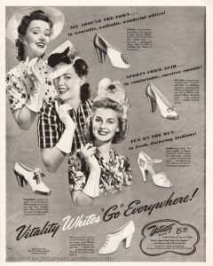 Vintage Ad Summer white shoes 1940s | Envisioning The American Dream
